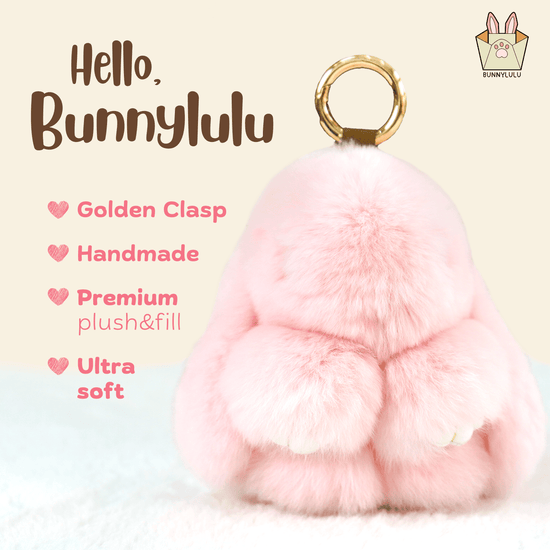 BunnyLulu Handmade Plush Bunny Keychain with Designed Tin